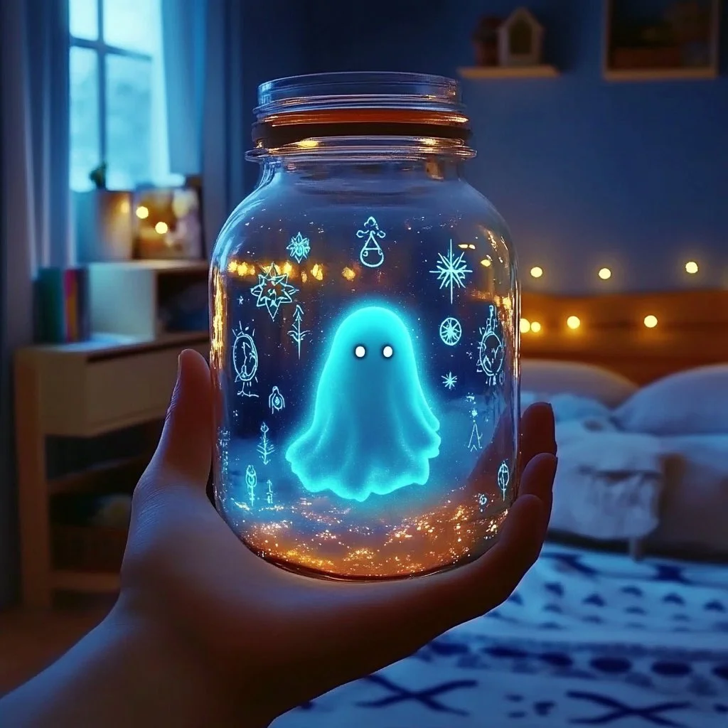 Baking Soda Glowing Ghost Cloud Jar