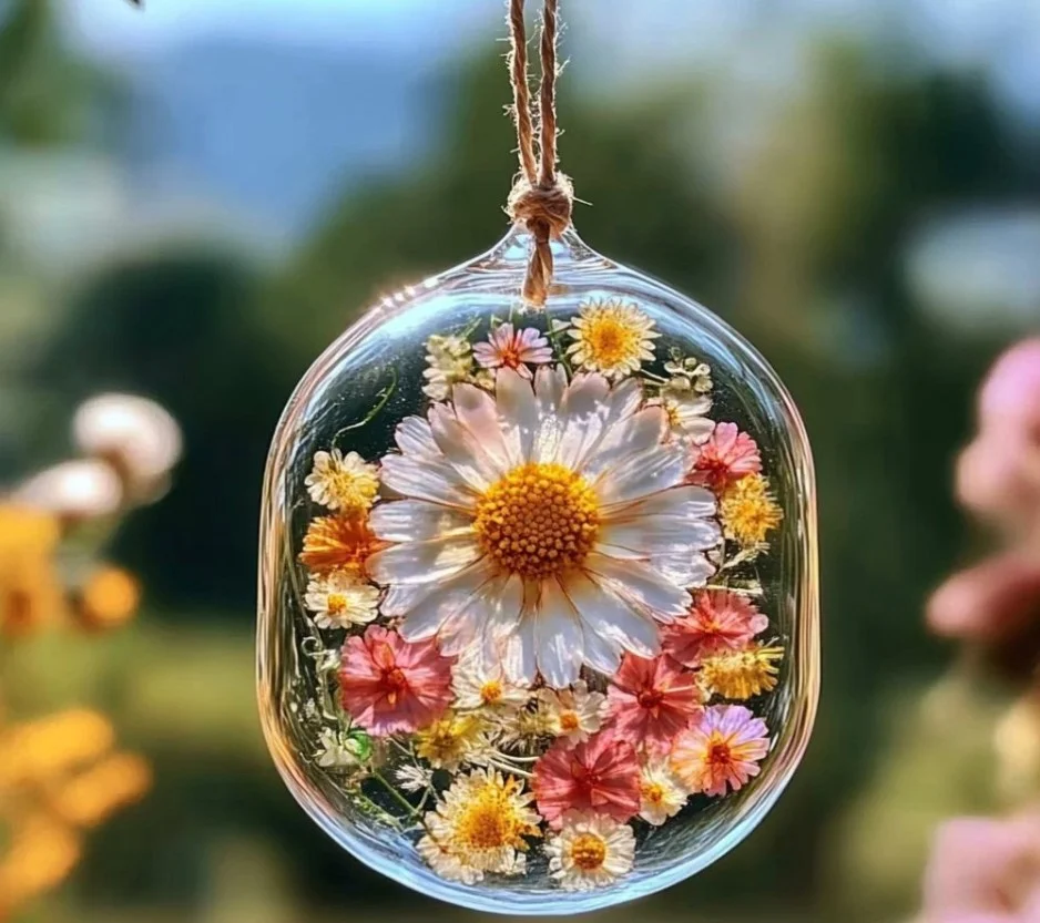 DIY Flower Suncatcher with Clear Glue
