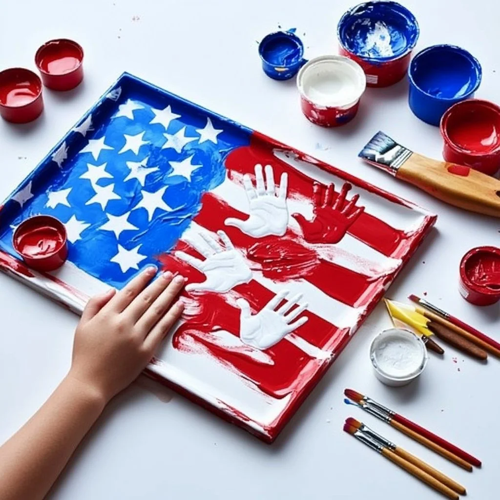 DIY Handprint American Flag Craft