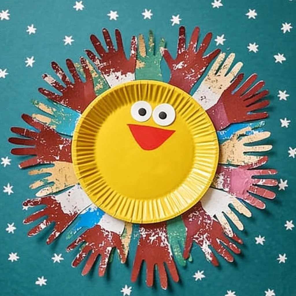 DIY Handprint Turkey Plate