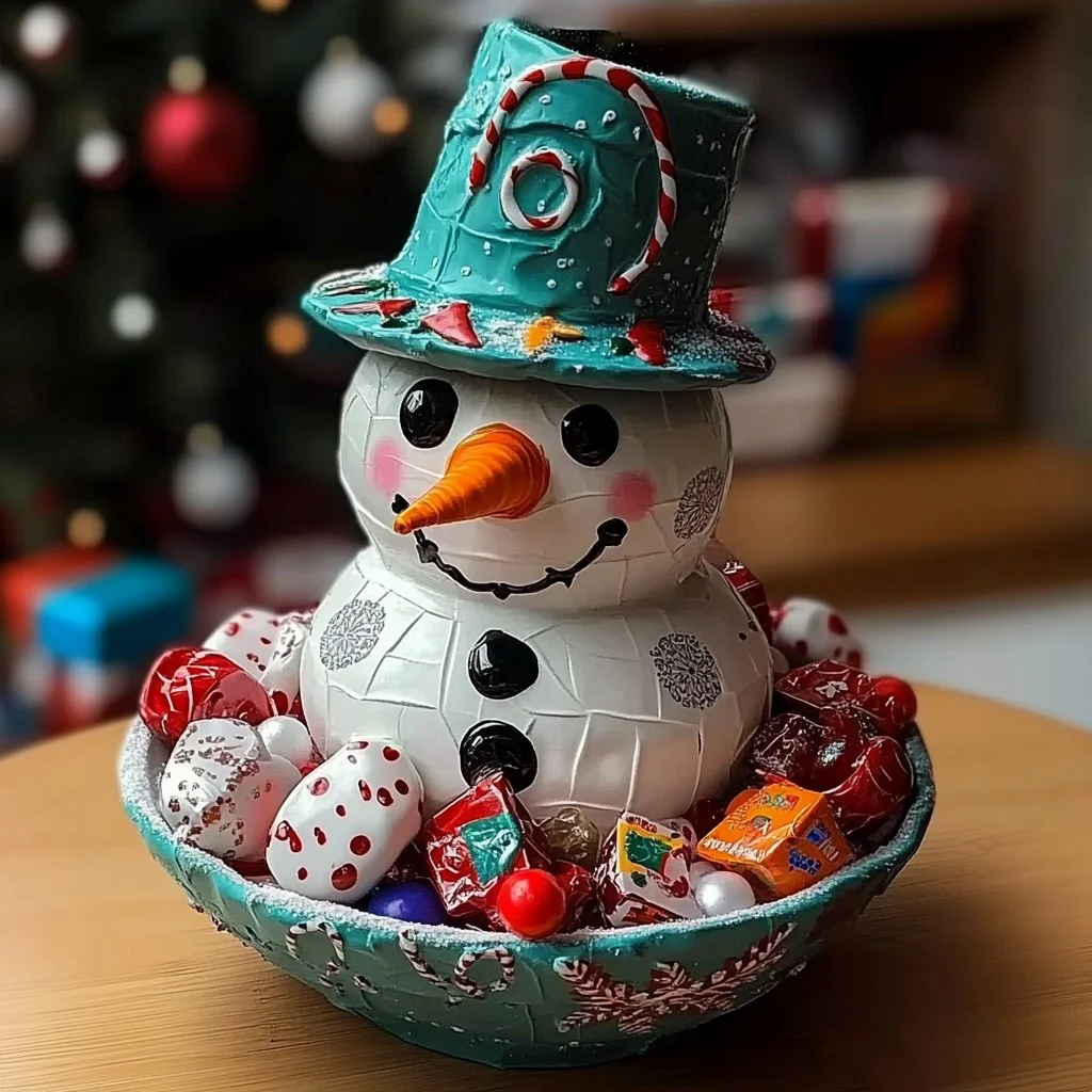 DIY Snowman Candy Dish