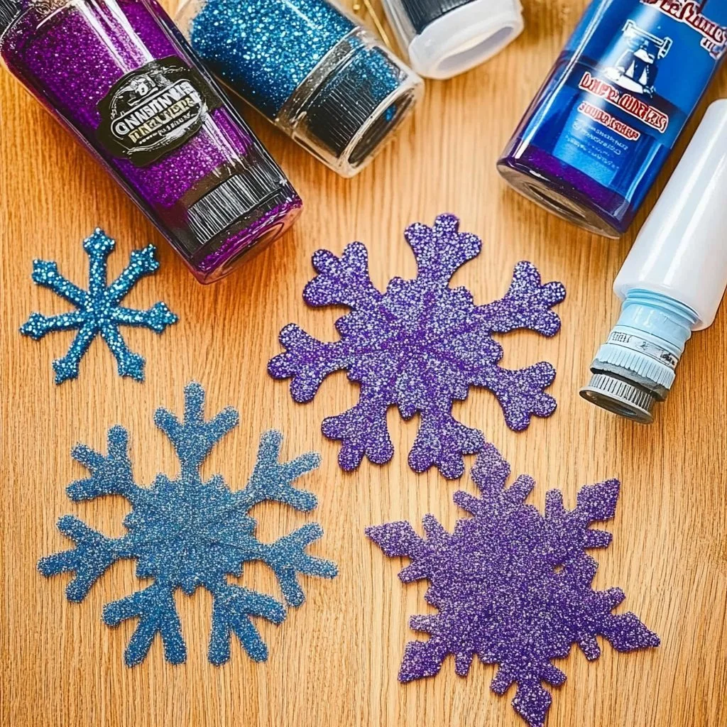 How to Make Glitter Snowflakes