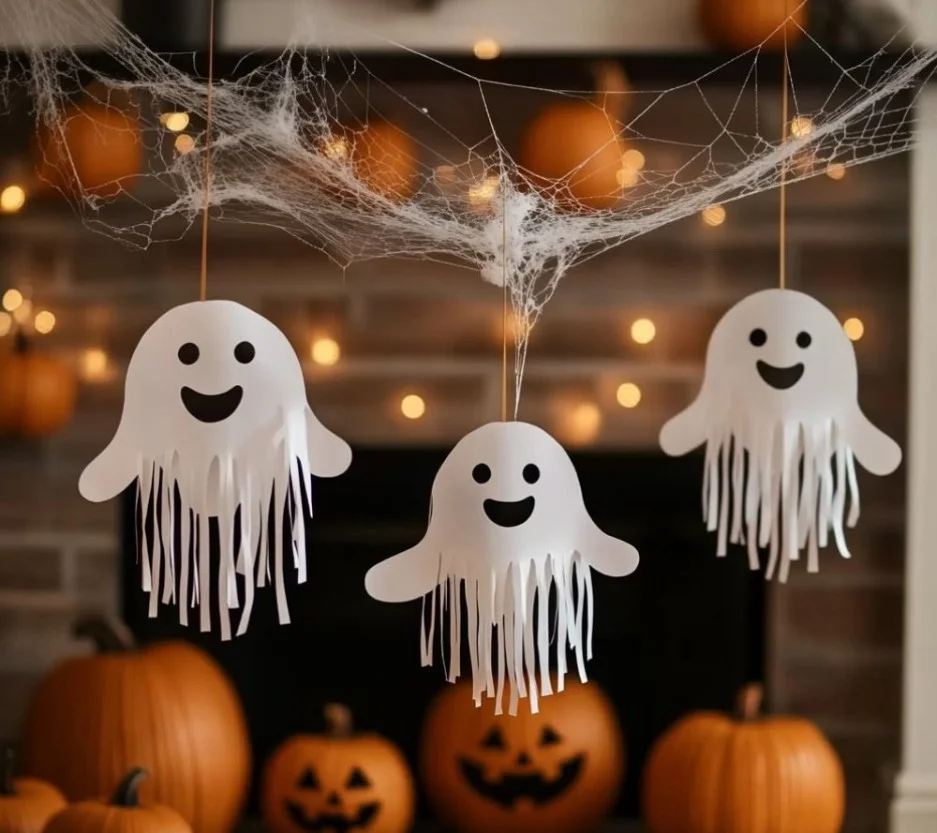 Paper Plate Ghosts
