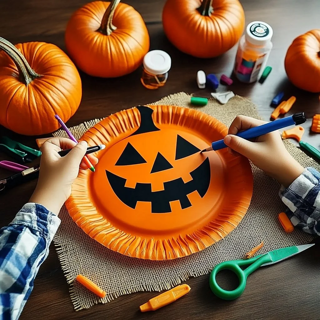 Paper Plate Pumpkins