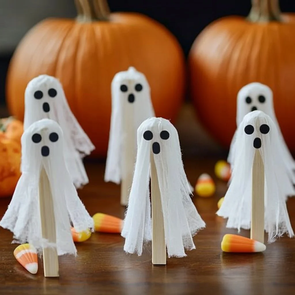 Popsicle Stick Ghosts
