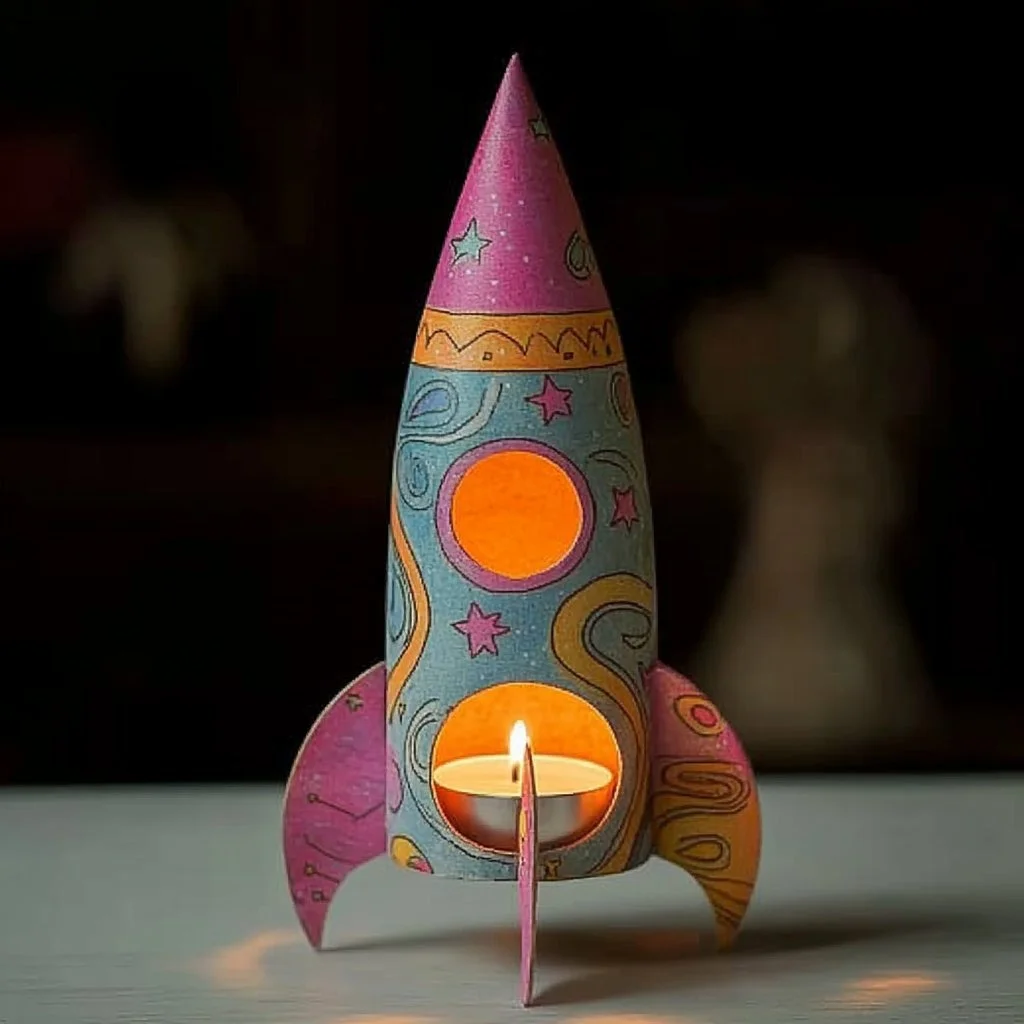 Toilet Roll Space Rocket Night Lights