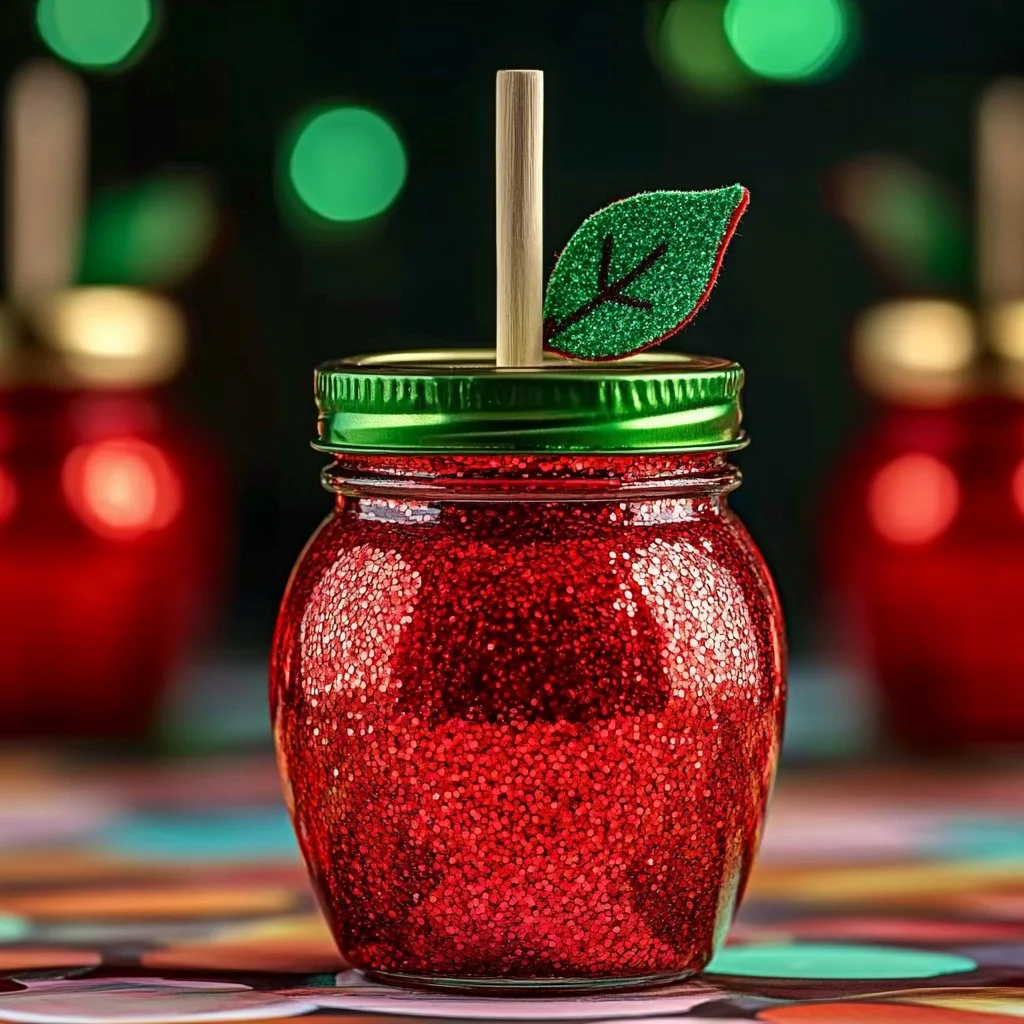 Apple Glitter Jars