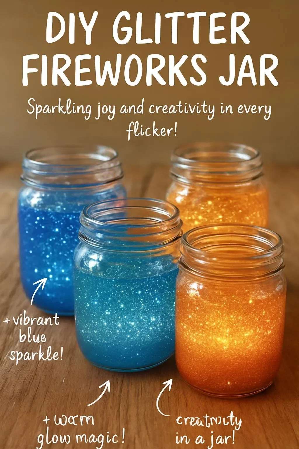DIY Glitter Fireworks Jar