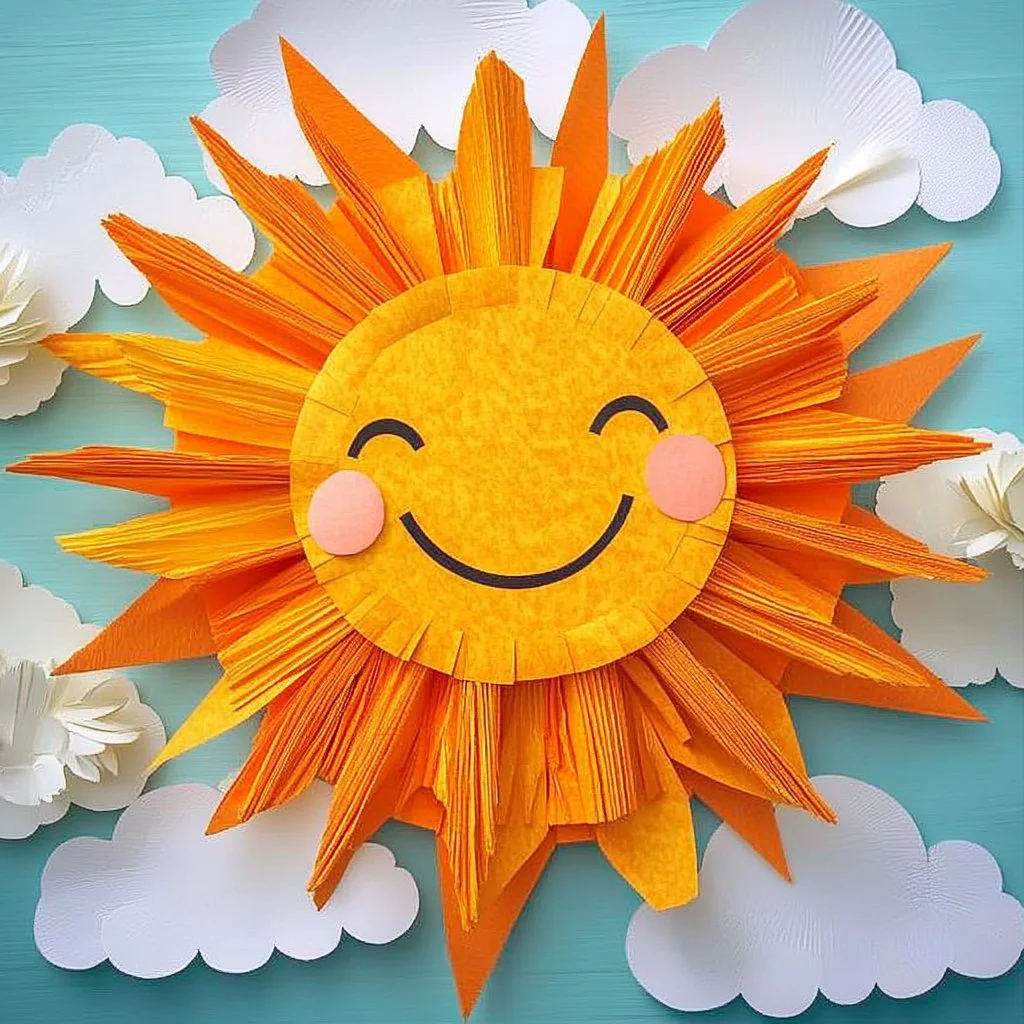 Paper Plate Sun with Cloud Craft
