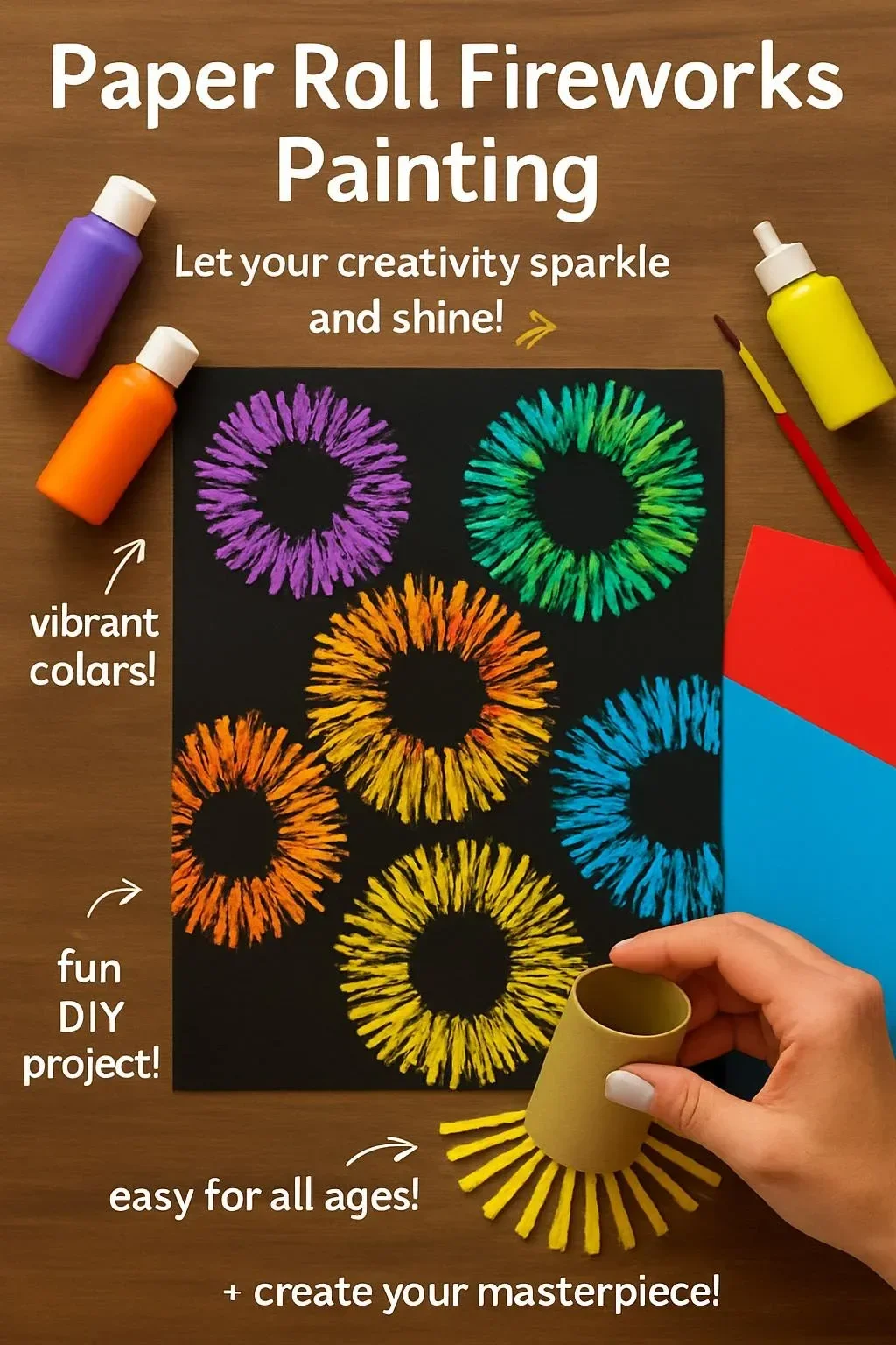 Paper Roll Fireworks Painting