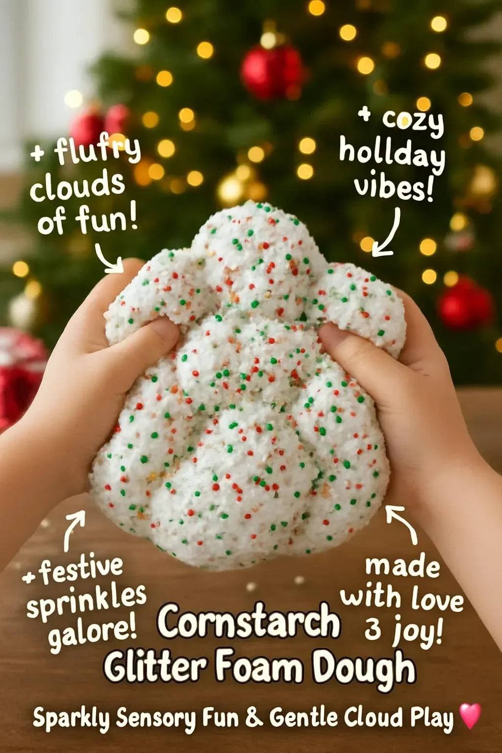 Cornstarch Glitter Foam Dough