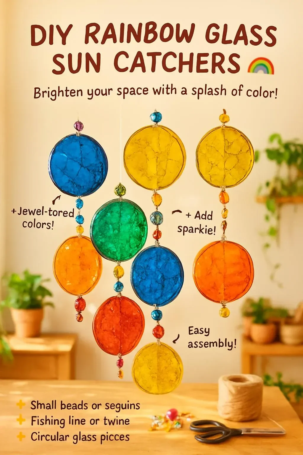 DIY Rainbow Glass Sun Catchers