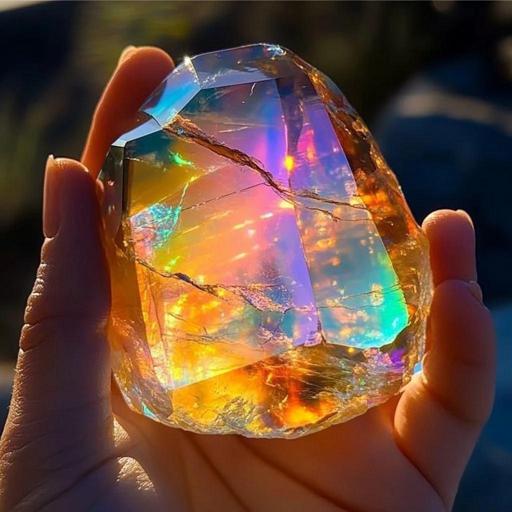 DIY Rainbow Resin Gem