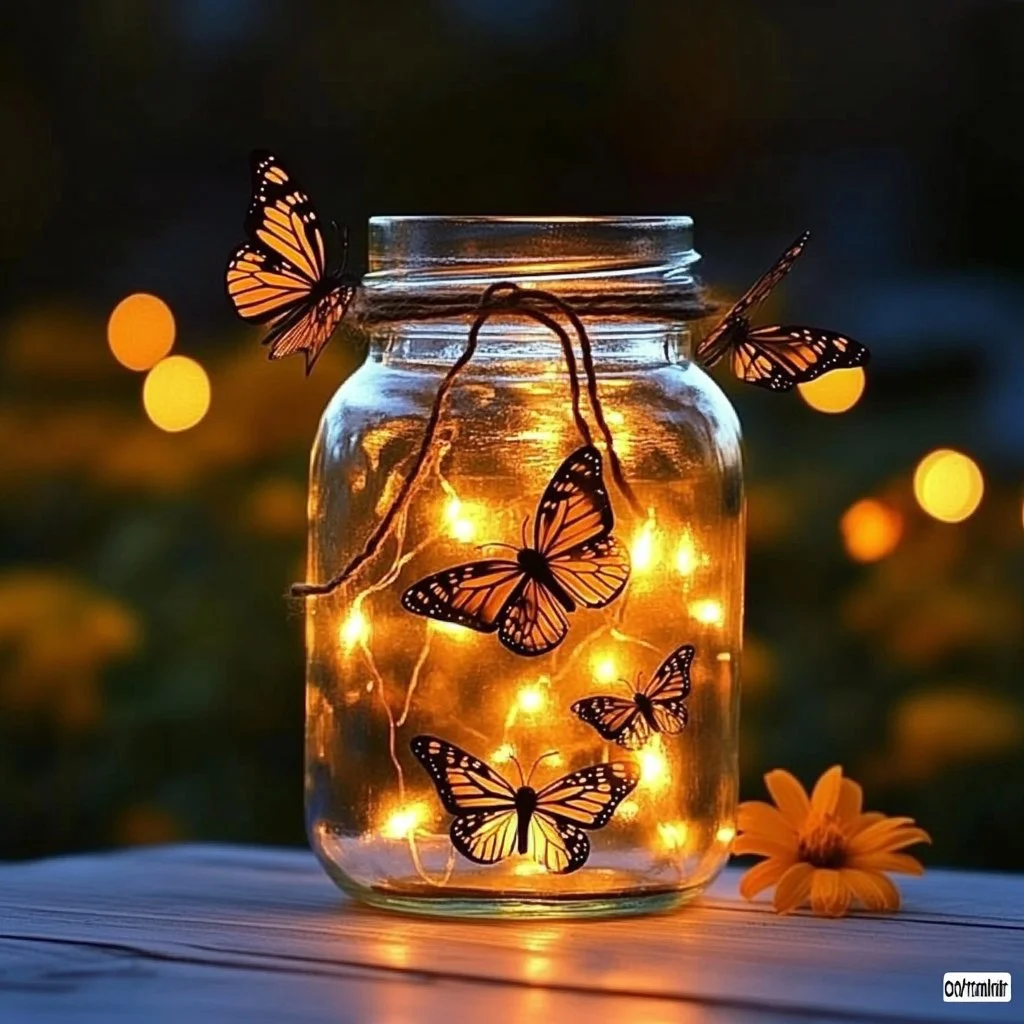Firefly in a Jar with LED Tea Lights
