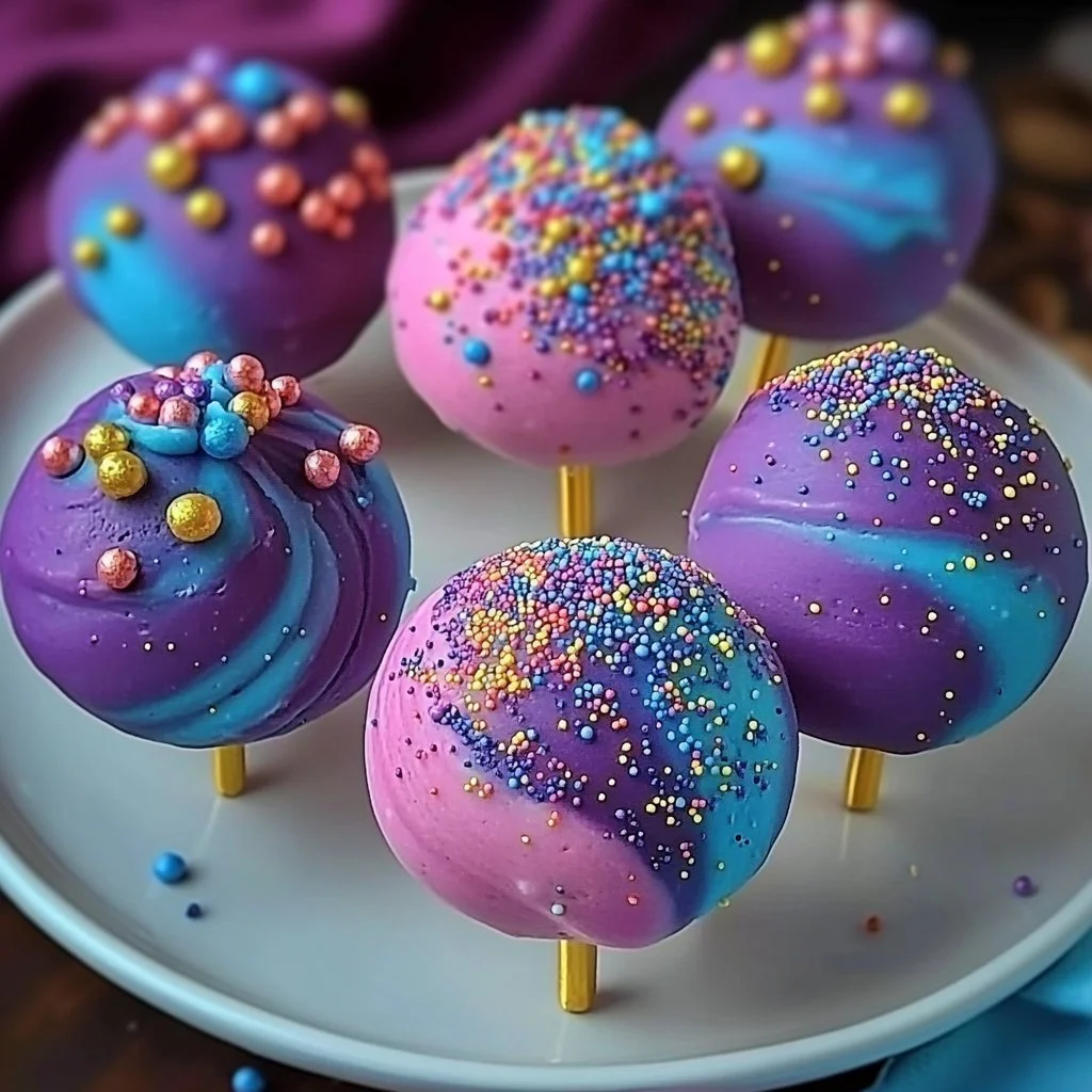 Galaxy Glow Cotton Candy Cake Balls