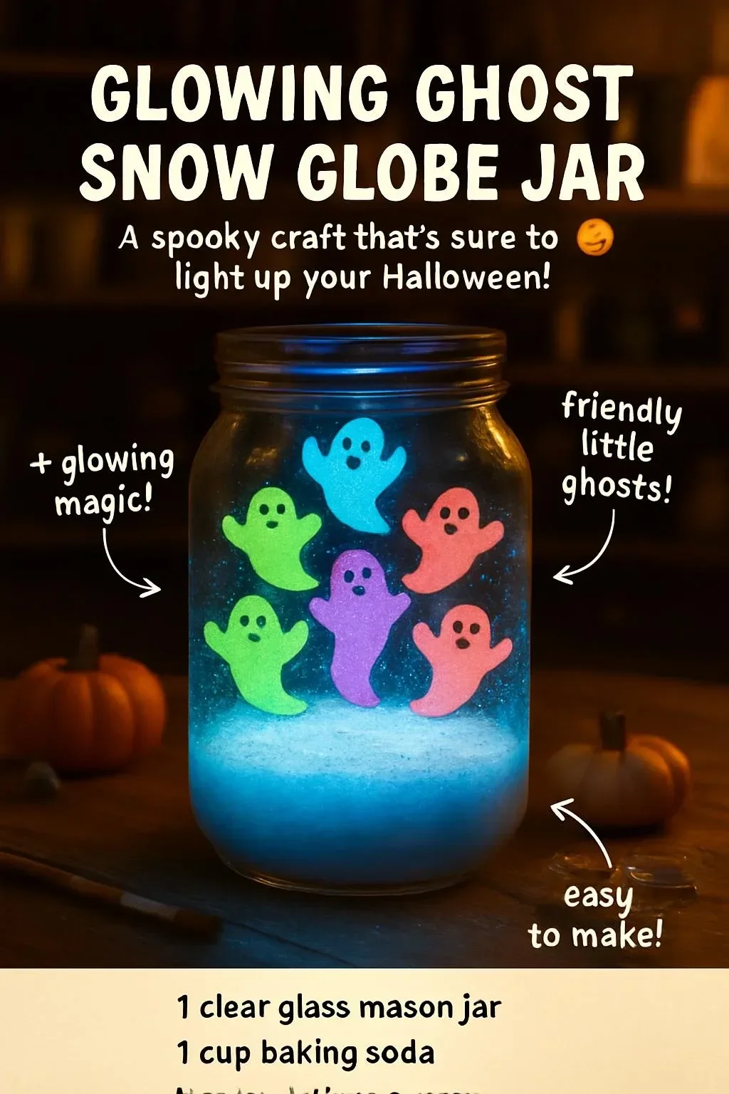 Glowing Ghost Snow Globe Jar