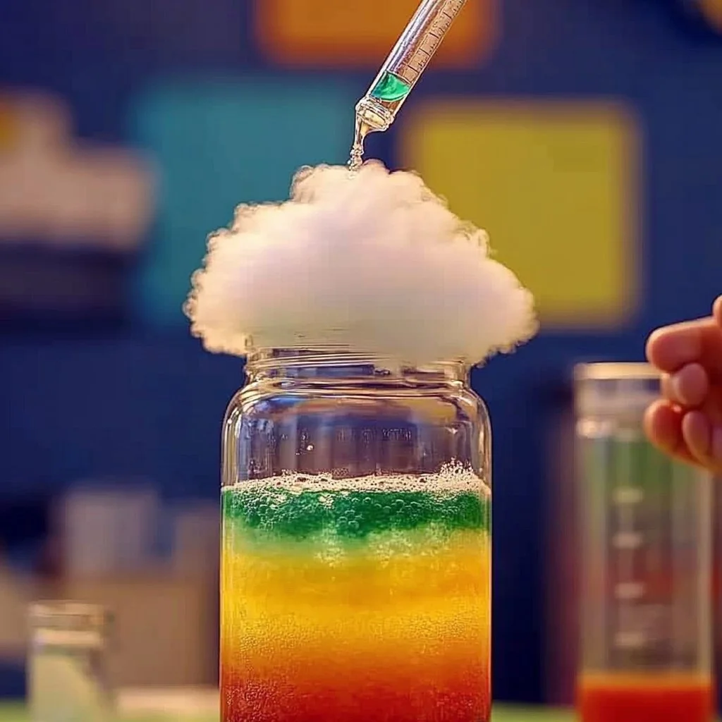 Magical Rainbow Rain Cloud Science Experiment