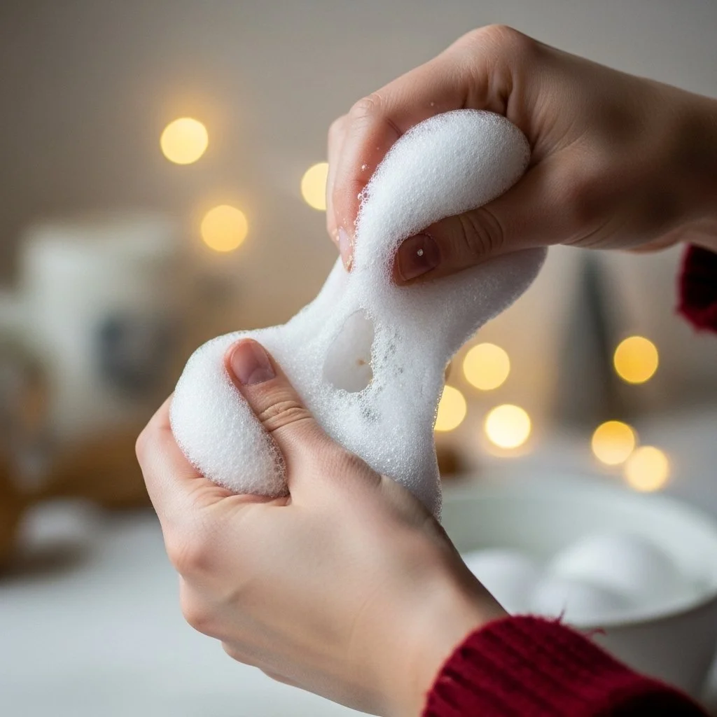 Make Your Own Bubble Snow Dough at Home
