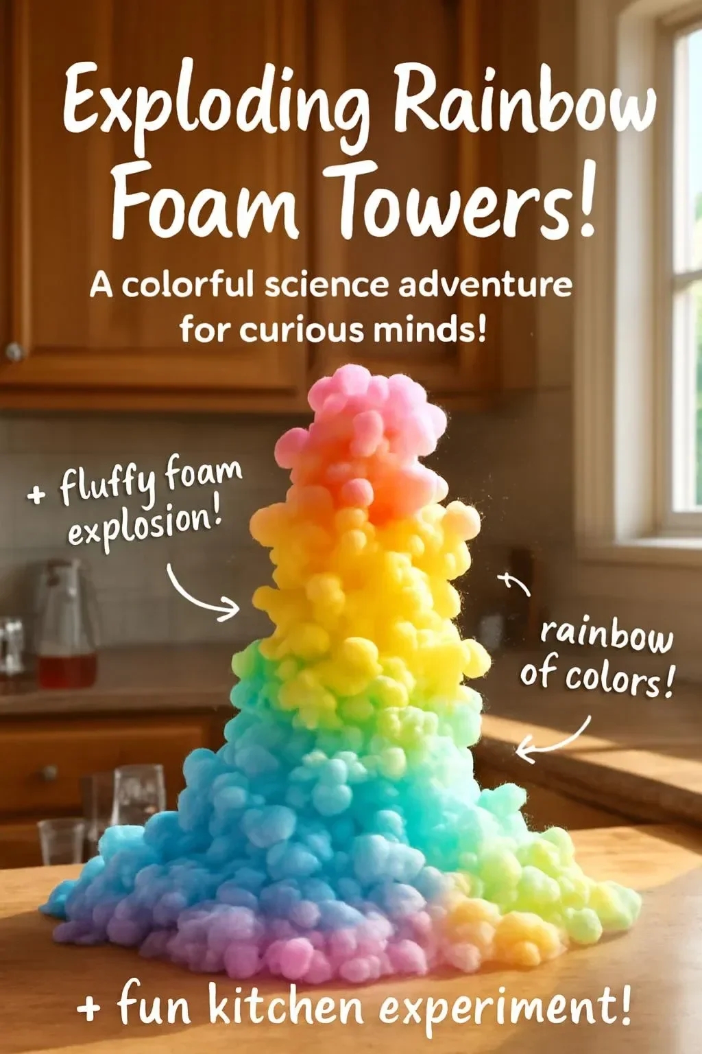 Make Your Own Exploding Rainbow Foam Towers at Home