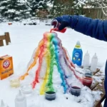 Rainbow Snow Volcano Experiment