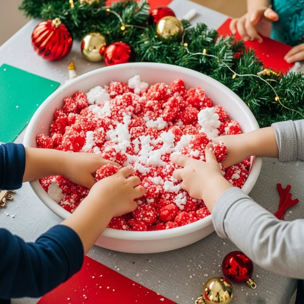 Santa Foam Dough Sensory Bin