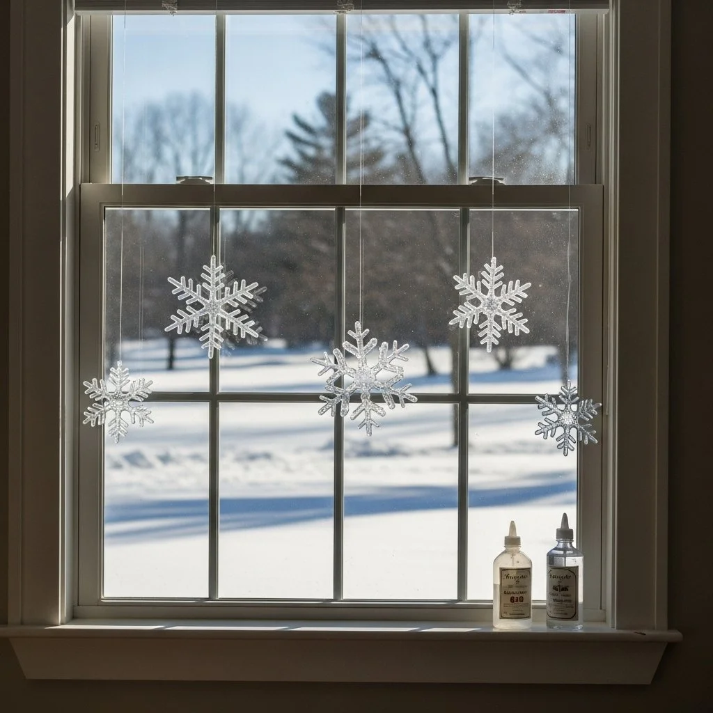 Sparkling Clear Glue Snowflakes