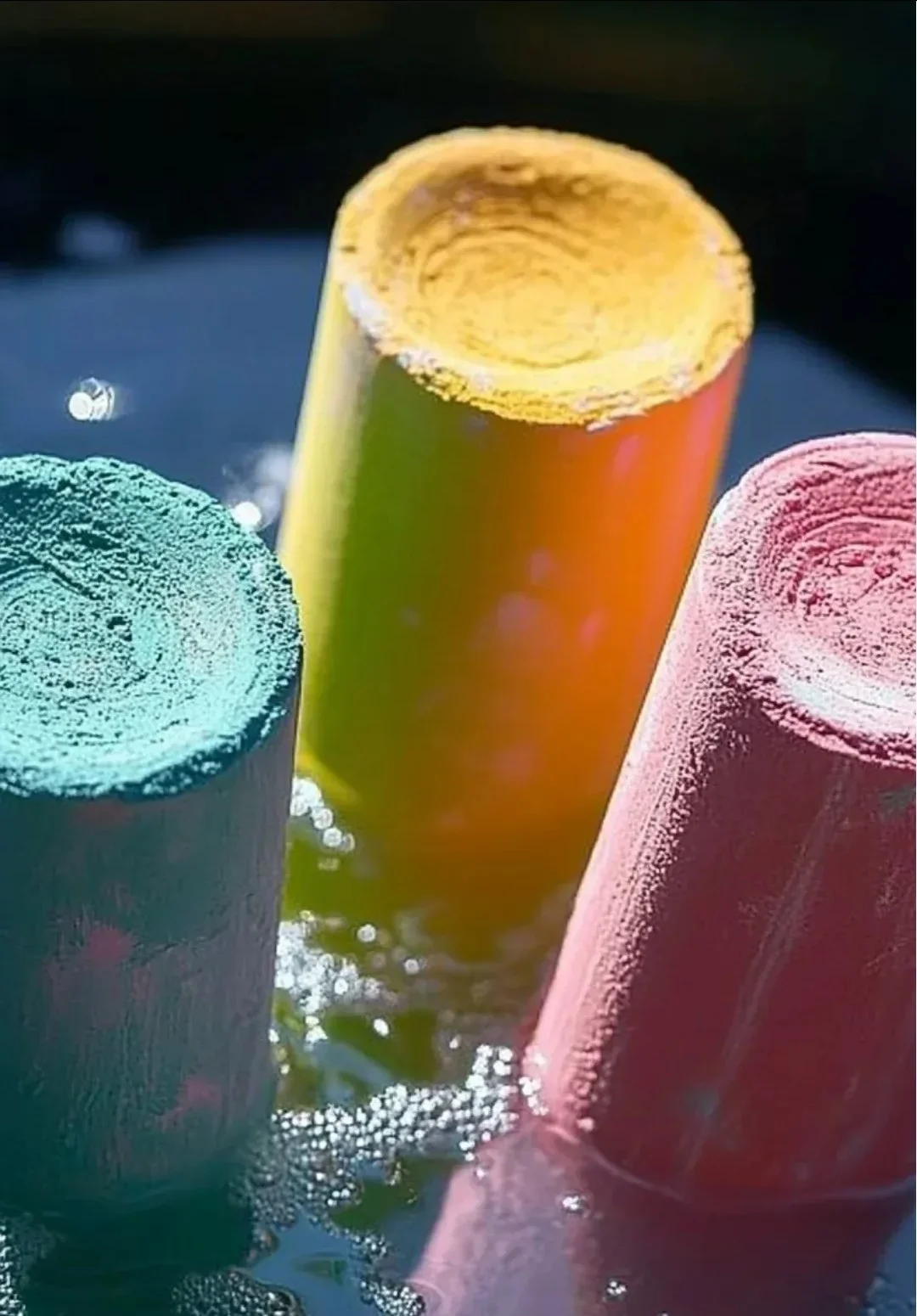 Vibrant Wet Sidewalk Chalk Fun