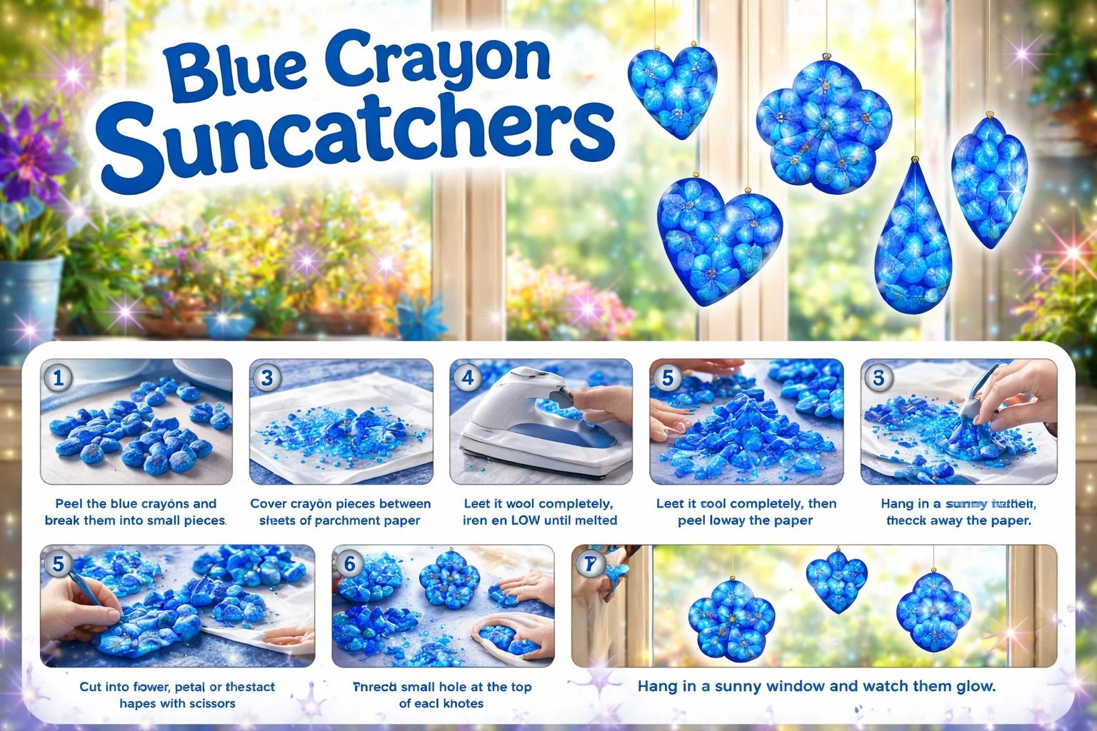 Blue Crayon Suncatchers