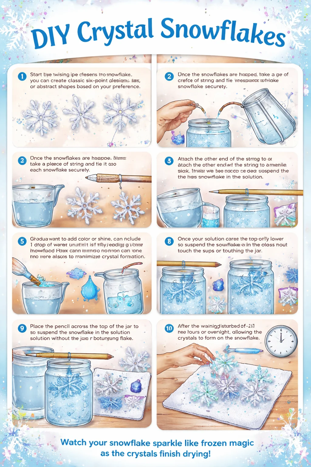 DIY Crystal Snowflakes