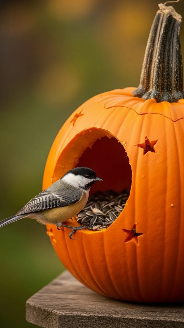DIY Pumpkin Bird Feeder