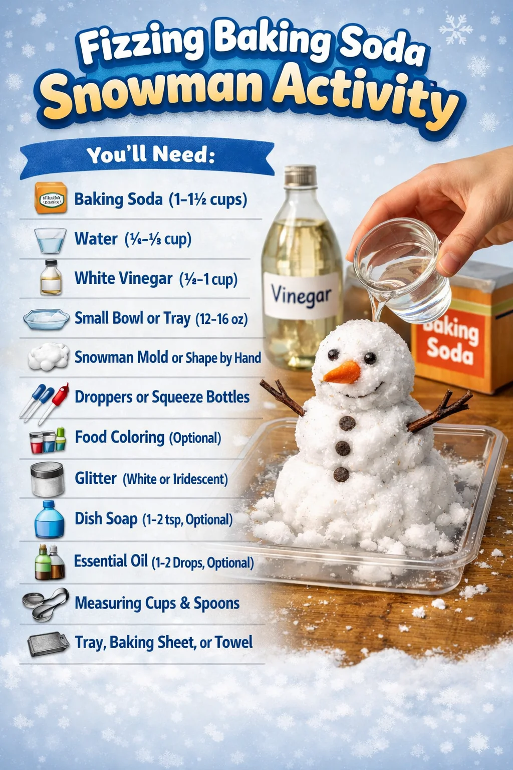 Fizzing Baking Soda Snowman Activity