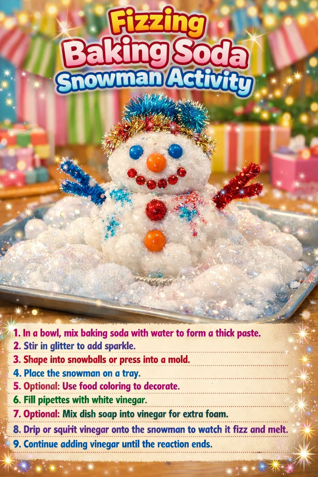 Fizzing Baking Soda Snowman Activity