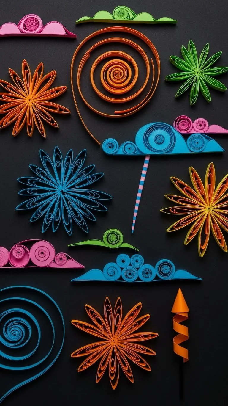 How to Make Paper Quilled Fireworks - thecharmingrecipes.com