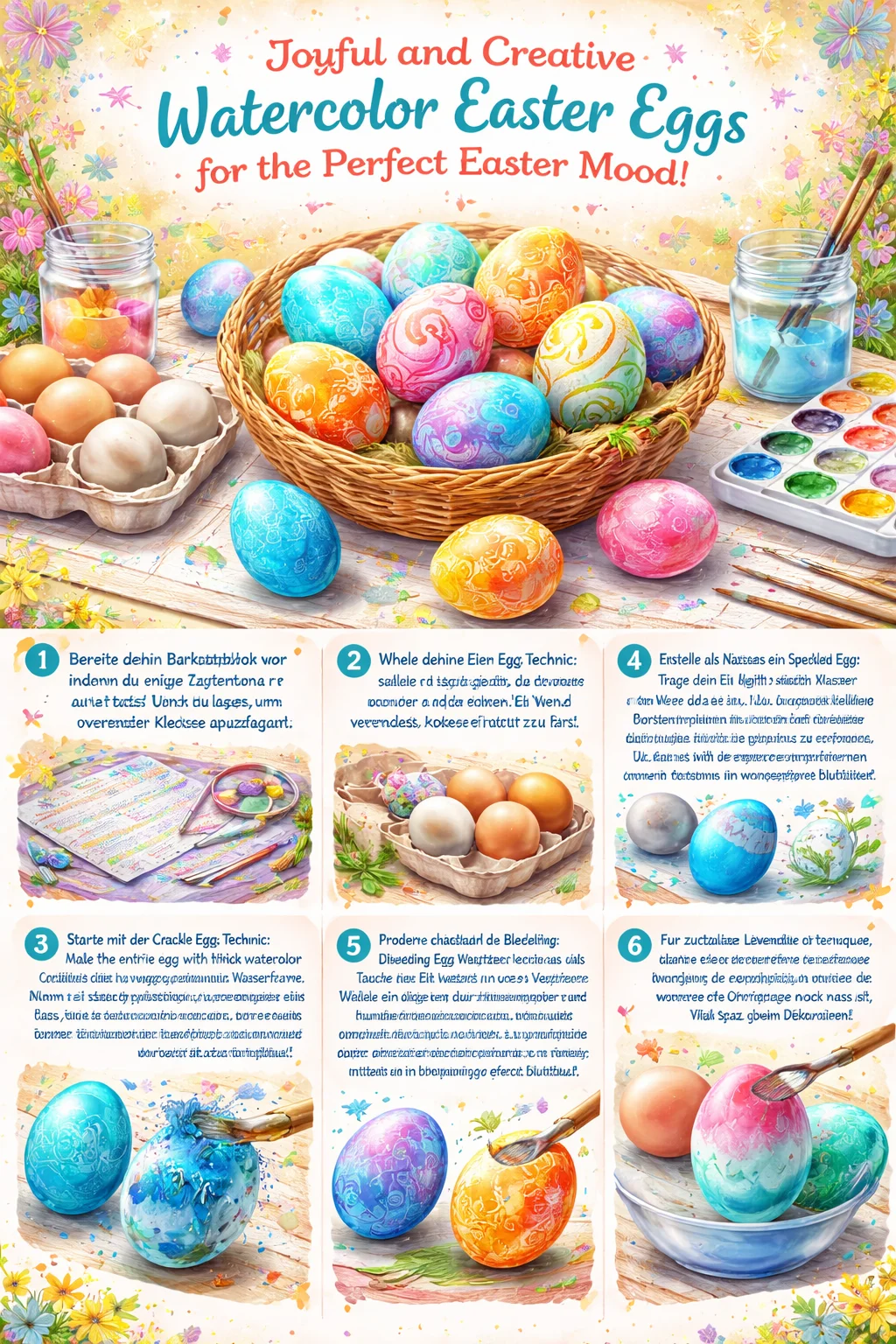 Joyful and Creative Watercolor Easter Eggs for the Perfect Easter Mood!