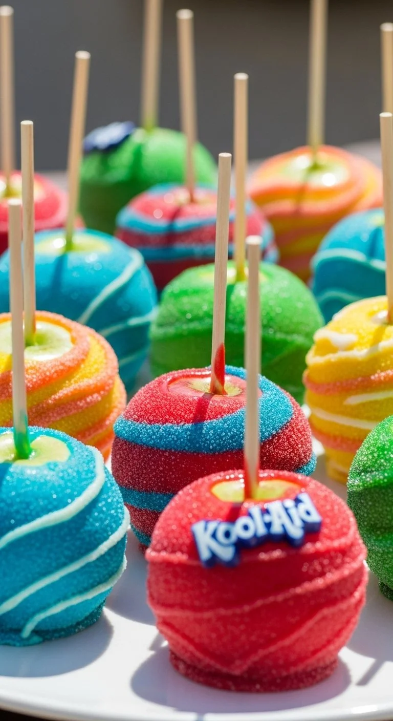 Kool-Aid Swirl Candy Apples