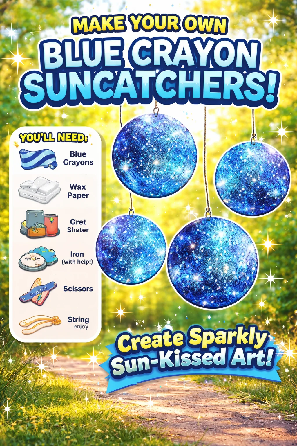 Make Your Own Blue Crayon Suncatchers