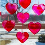 Pink and Red Valentine Hearts Suncatchers