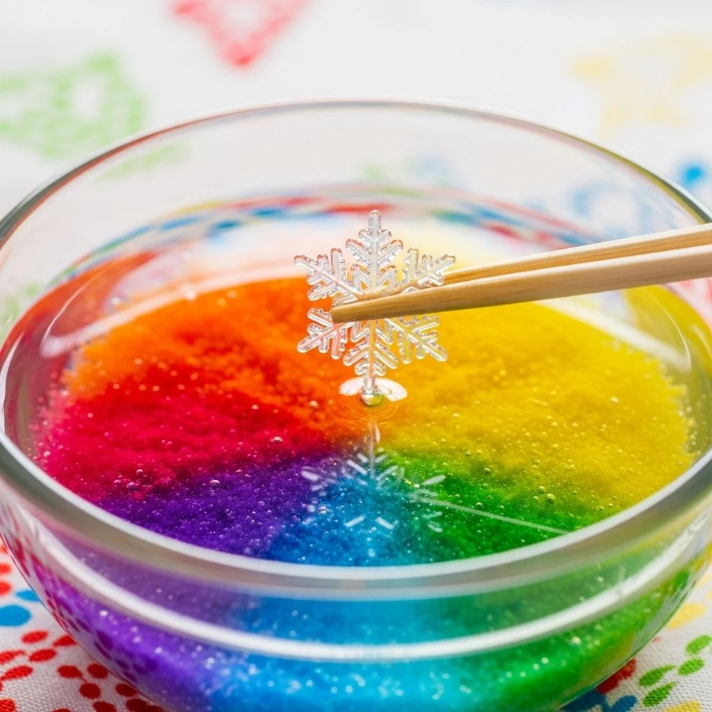 Rainbow Crystal Snowflakes