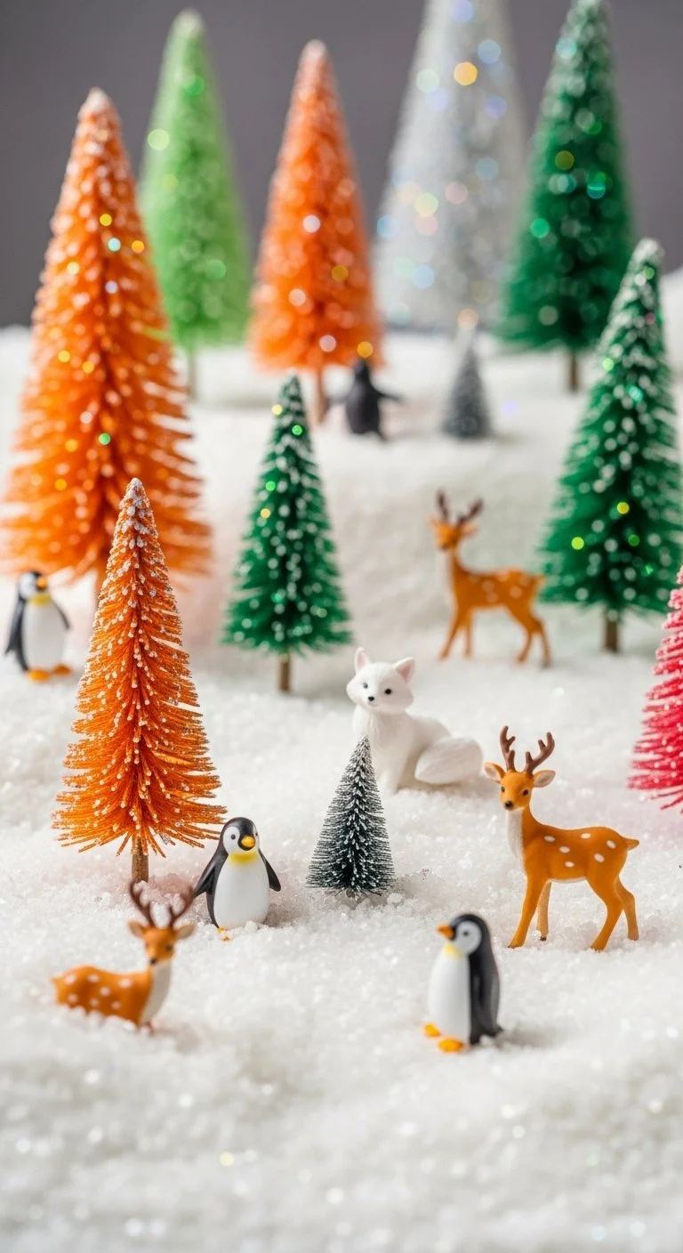 Rainbow Crystal Tree Village – Sparkly Winter Wonderland!