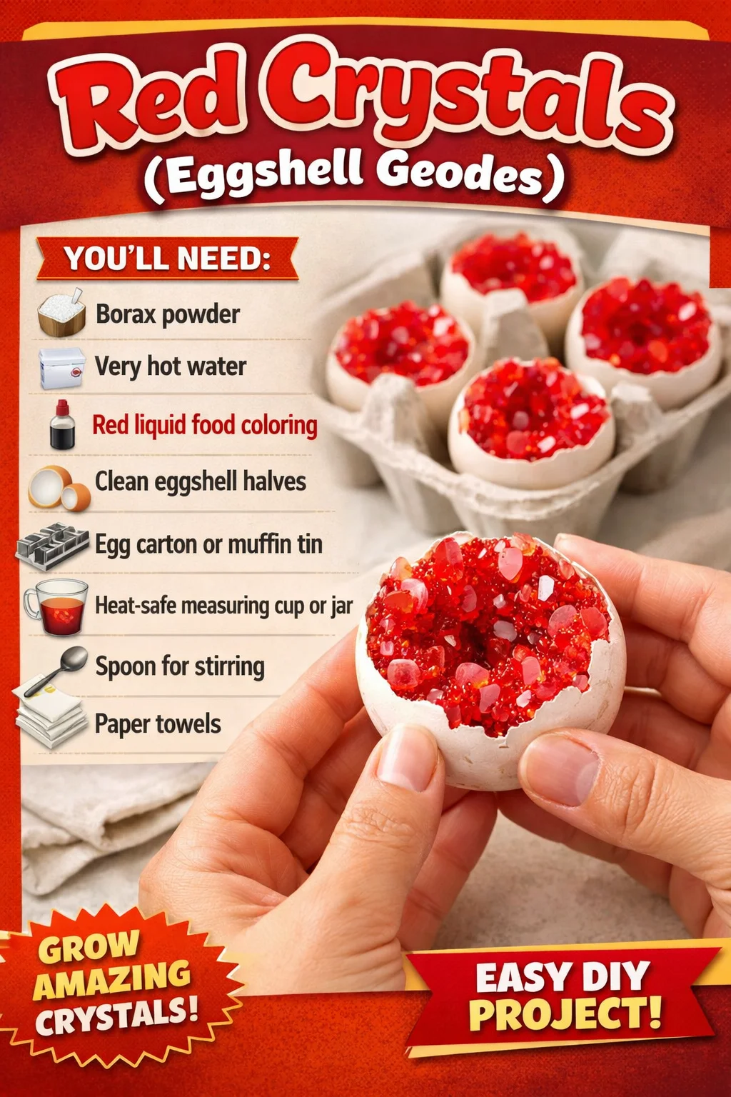 Red Crystals (Eggshell Geodes)