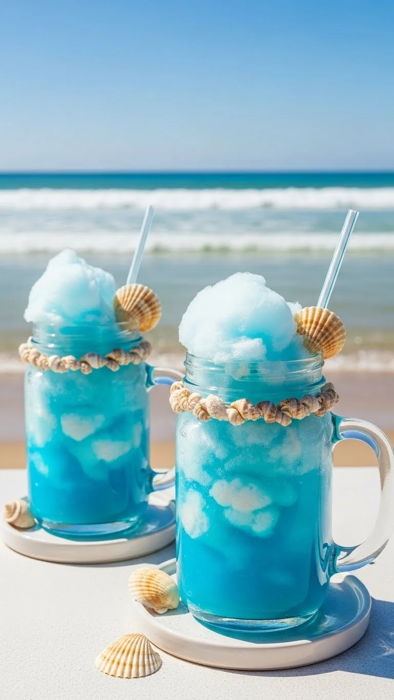 Sea Foam Cotton Candy Drinks