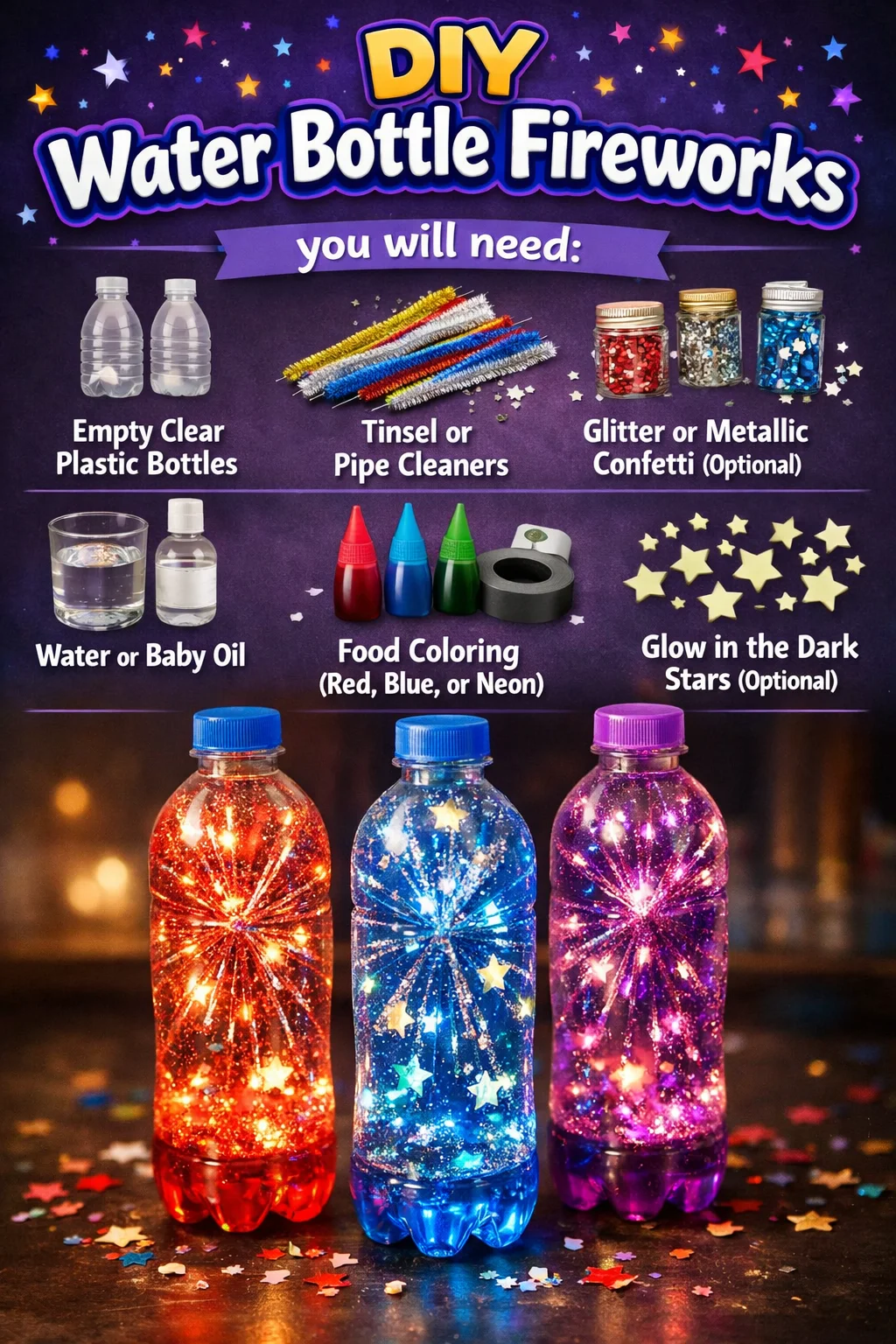 DIY Water Bottle Fireworks