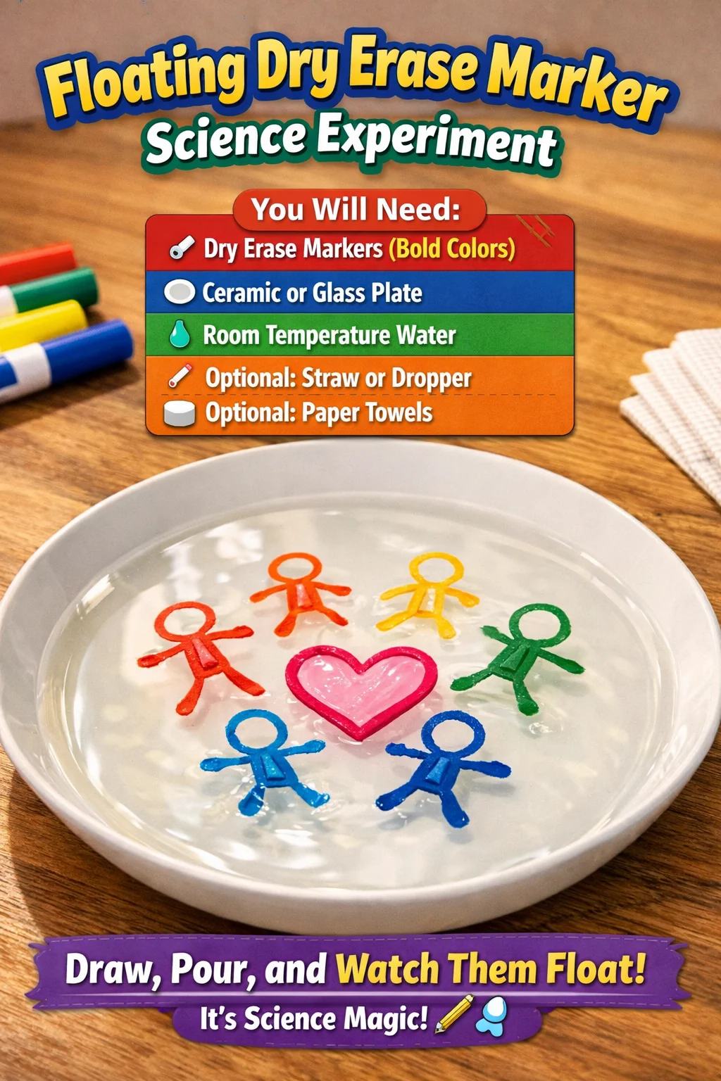 Floating Dry Erase Marker Science Experiment
