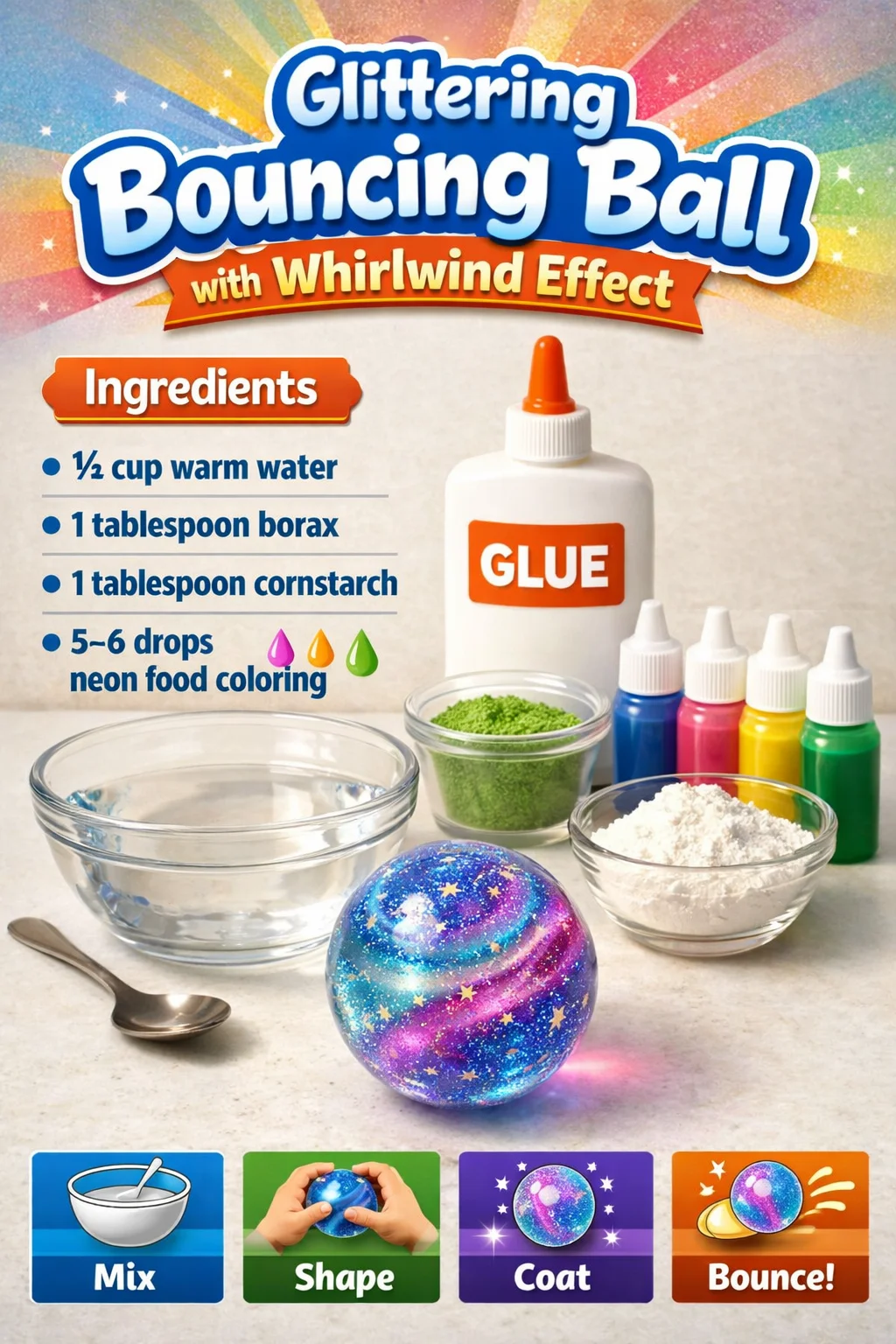 Glittering Bouncing Ball with Whirlwind Effect