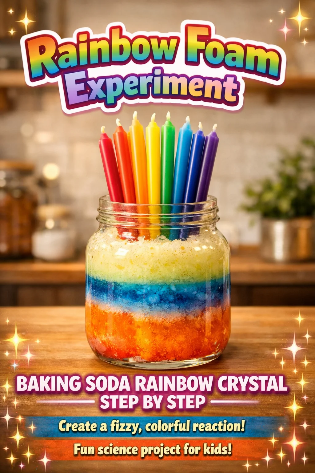 Rainbow Foam Experiment