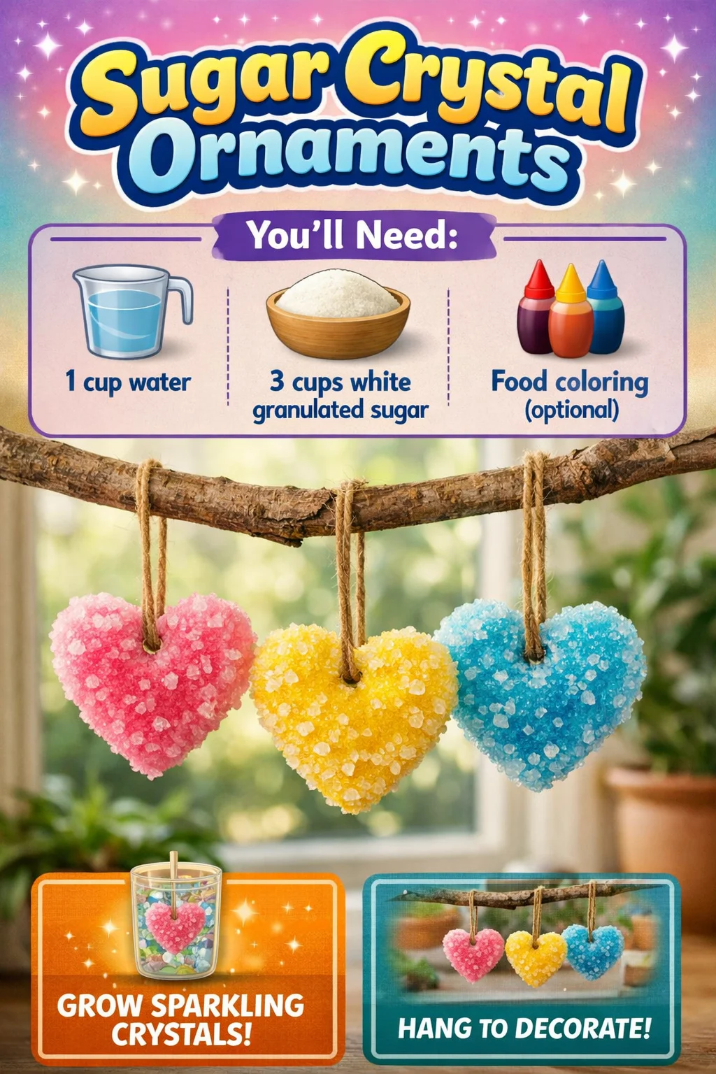 Sugar Crystal Ornaments