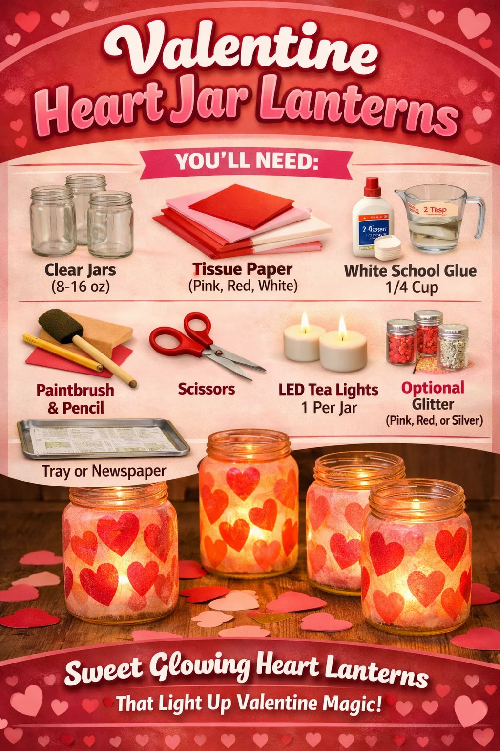 Valentine Heart Jar Lanterns
