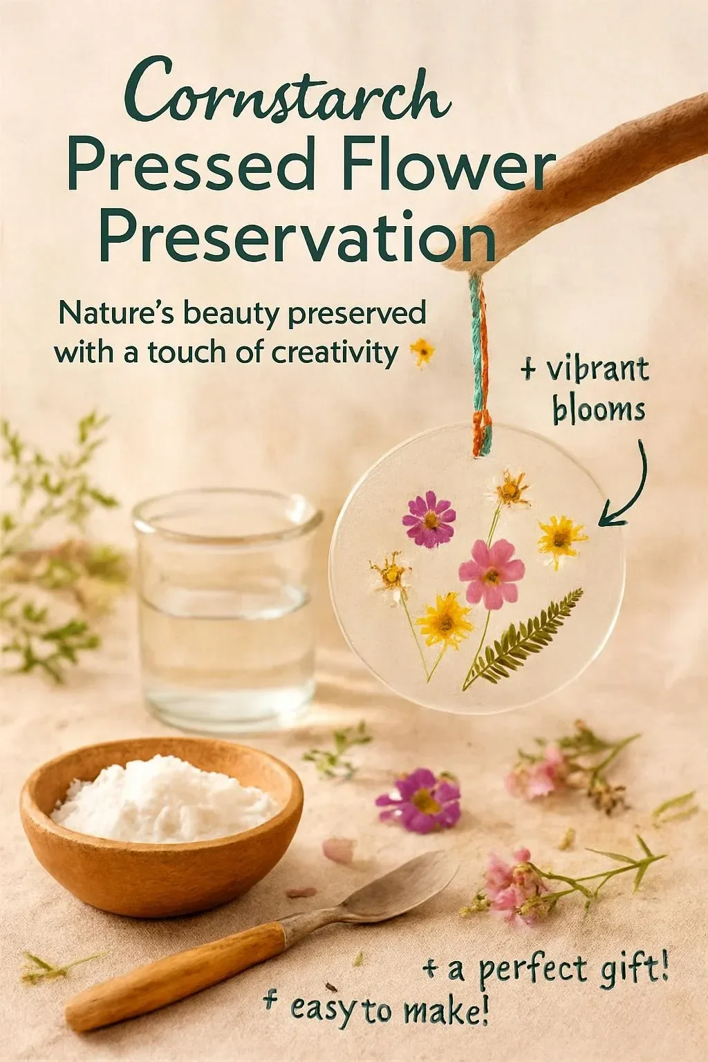 Cornstarch Pressed Flower Preservation