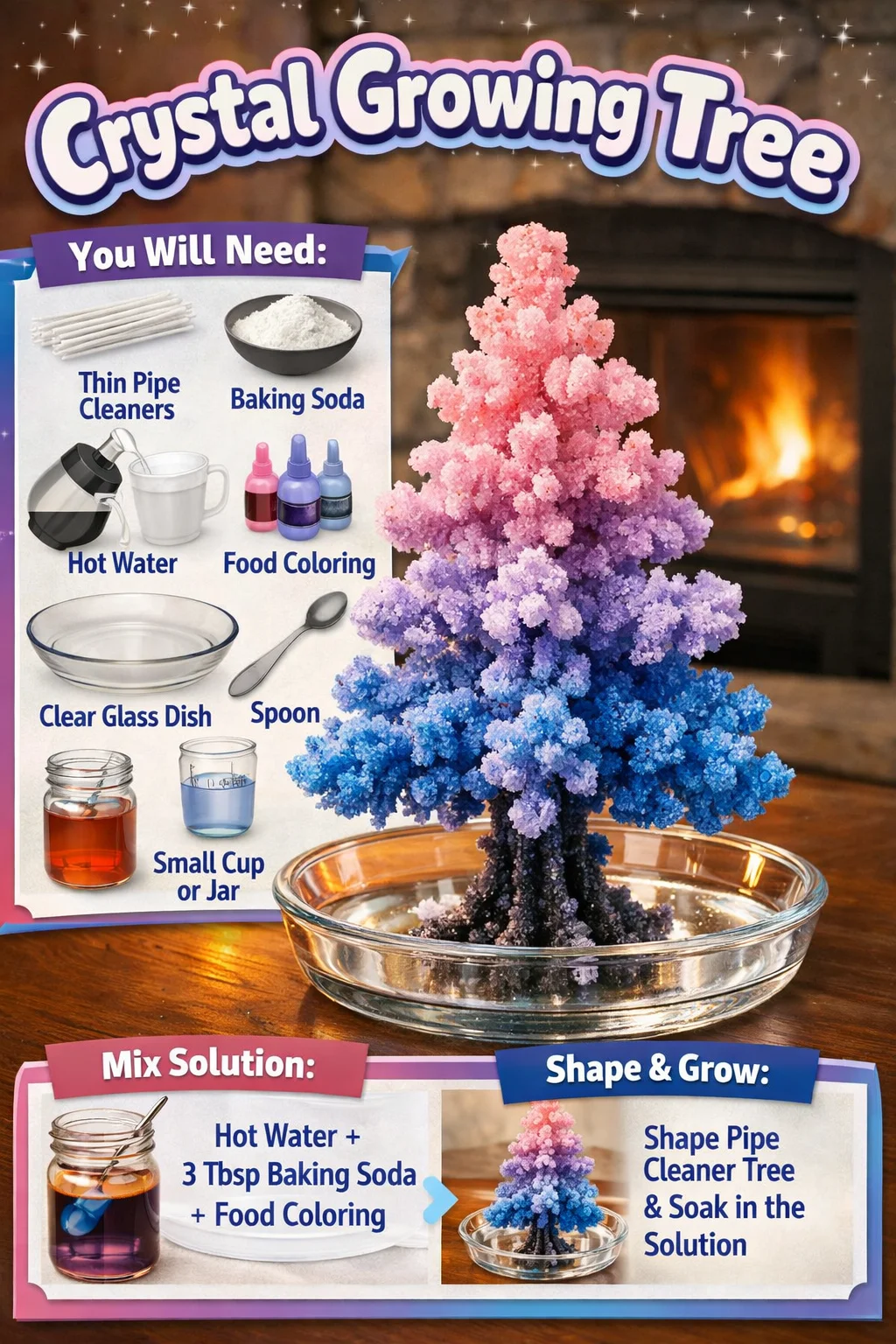 Crystal Growing Tree