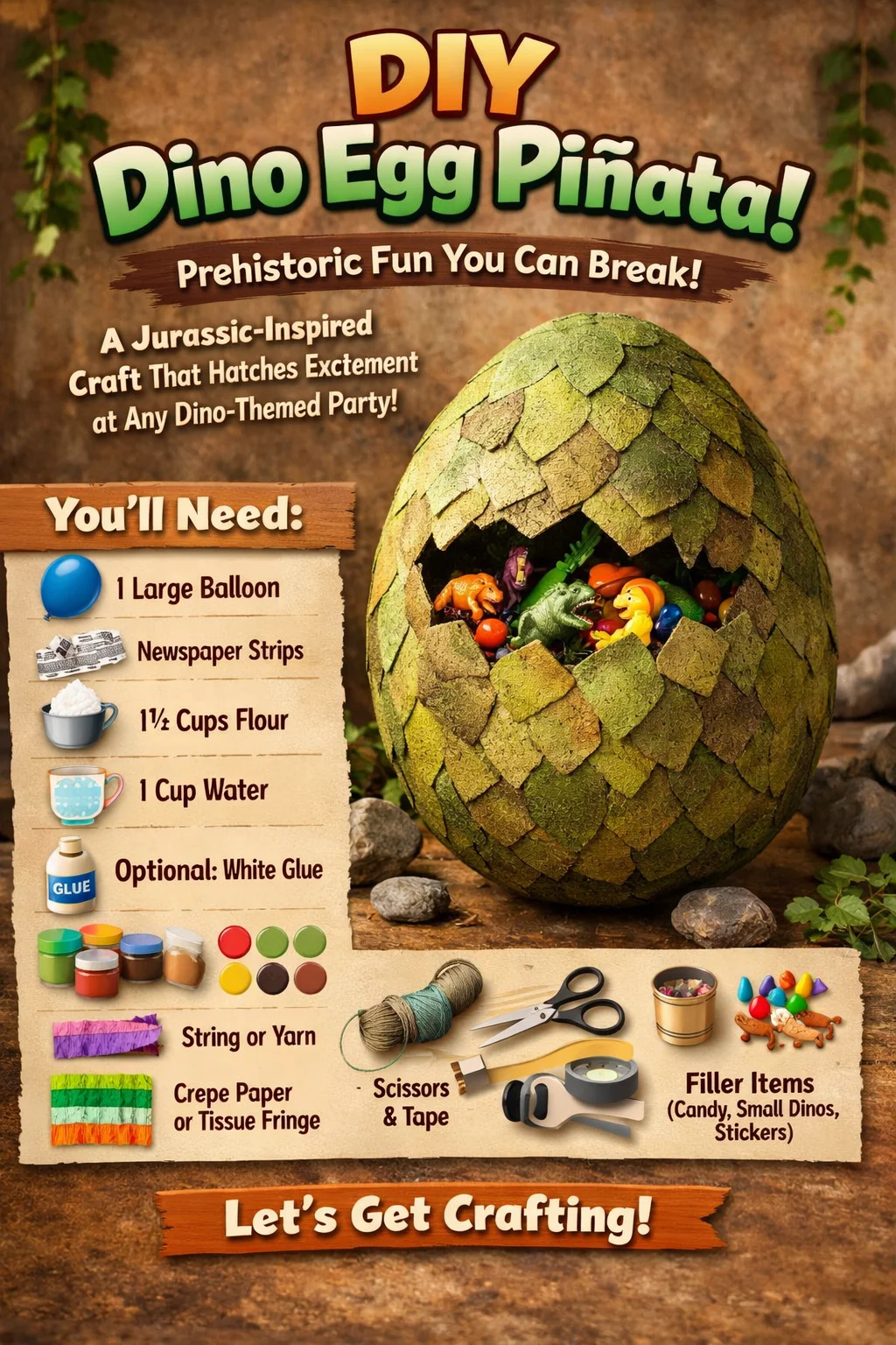 DIY Dino Egg Piñata